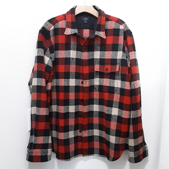 J. Crew | Jackets & Coats | J Crew Essential Check Shirt Jacket Shacket ...